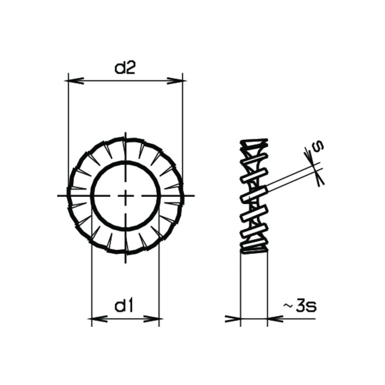 FERRONORM Fächerscheiben aussengezahnt DIN 6798 Form A-Federstahl znb ...
