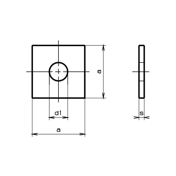 FERRONORM Scheiben vierkant vorwiegend für Holzkonstruktionen DIN 436 ...