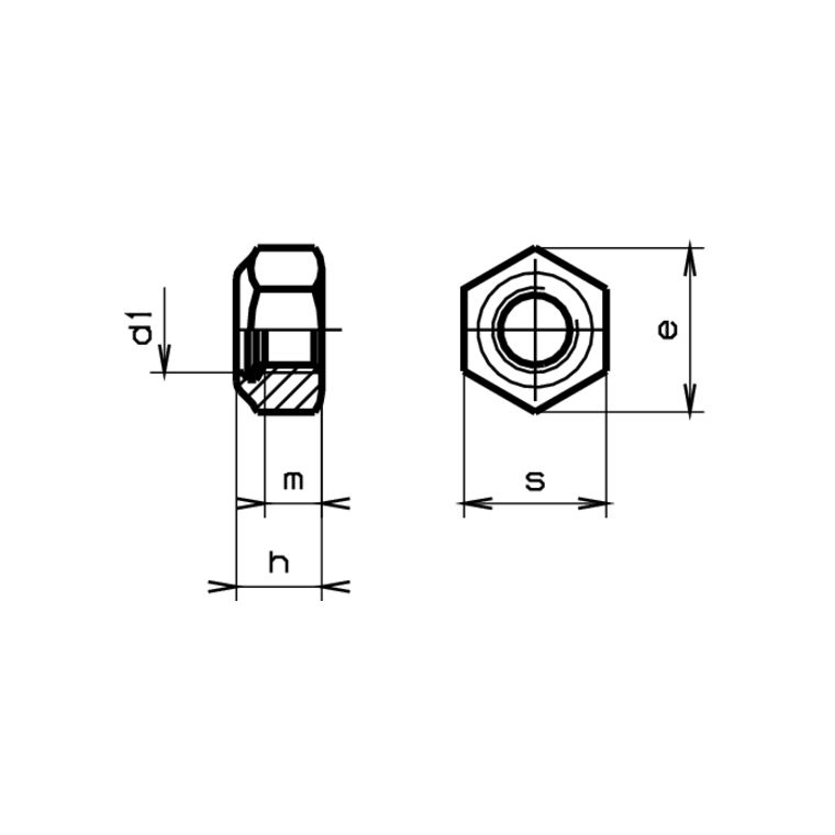 FERRONORM Sicherungs-Muttern niedrige Form DIN 985-8 znb M10 | Allchemet